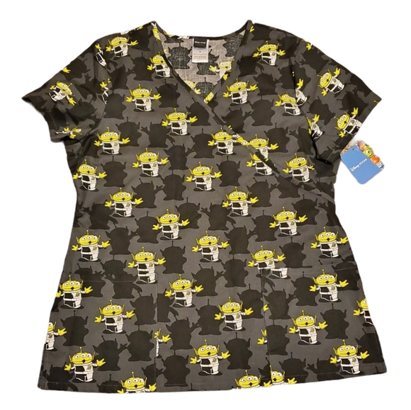 Disney | Tops | Disney Pixar Toy Story Alien Scrub Uniform Top | Poshmark